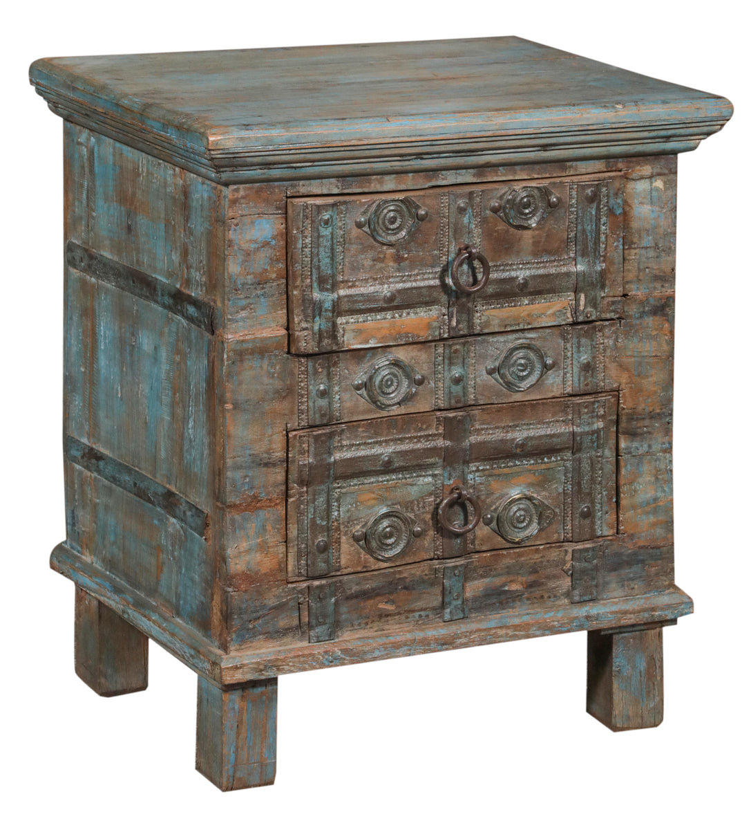 [[Turquoise vintage bedside table///Table de chevet vintage turquoise ...