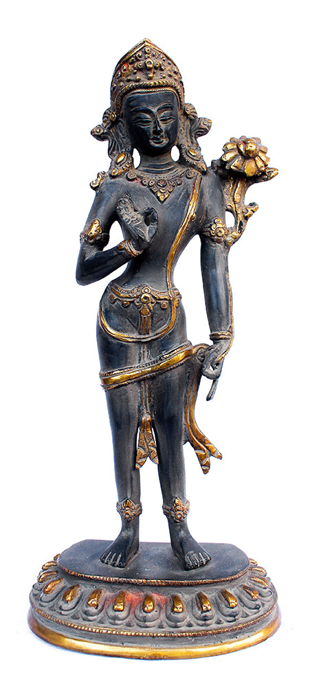 [[Antique black and gold brass Lokeshwara statue///Statue de Lokeshwar ...