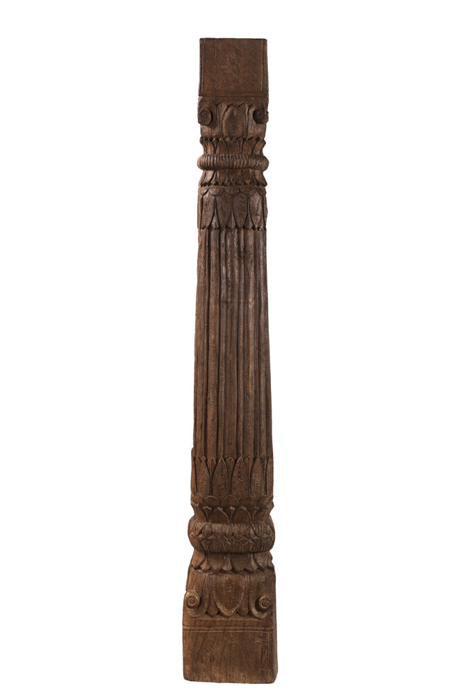 [[Old teak wood pillar candle stand///Bougeoir avec un ancien pilier e ...