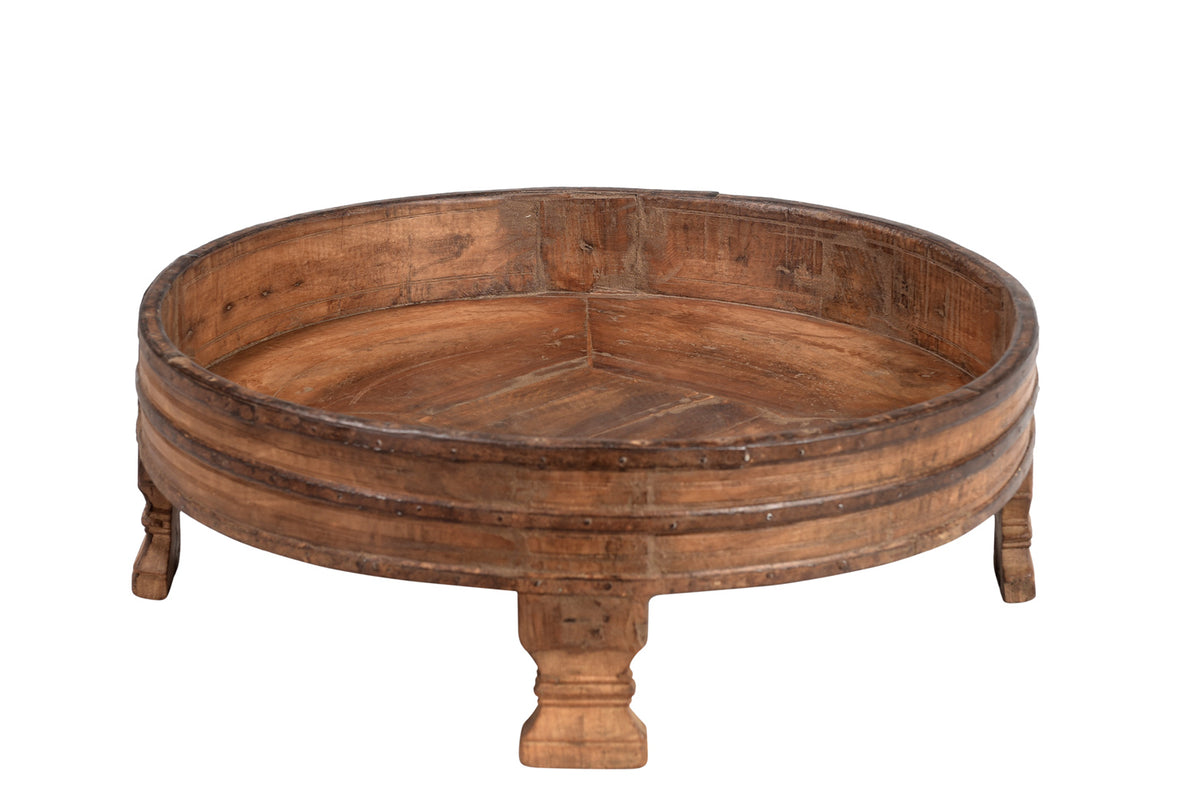 [[Old teak wood chakki grinder table///Ancienne table à broyer chakki ...