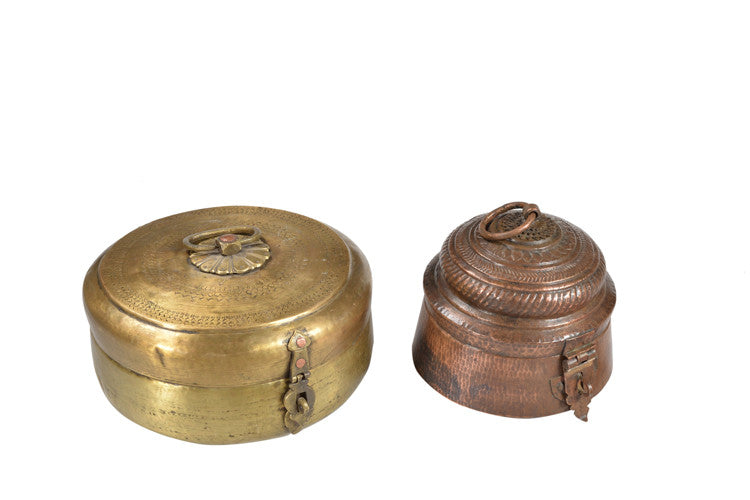 Old Brass Chapati Container//Contenant à Pain Chapati en Laiton ...