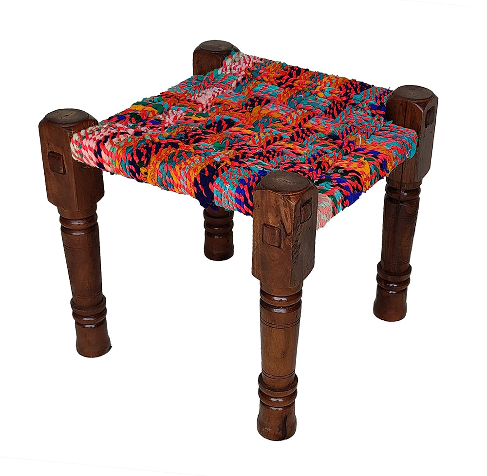 [[Charpai multicolor stool///Tabouret multicolore Charpai]] – Design Zola