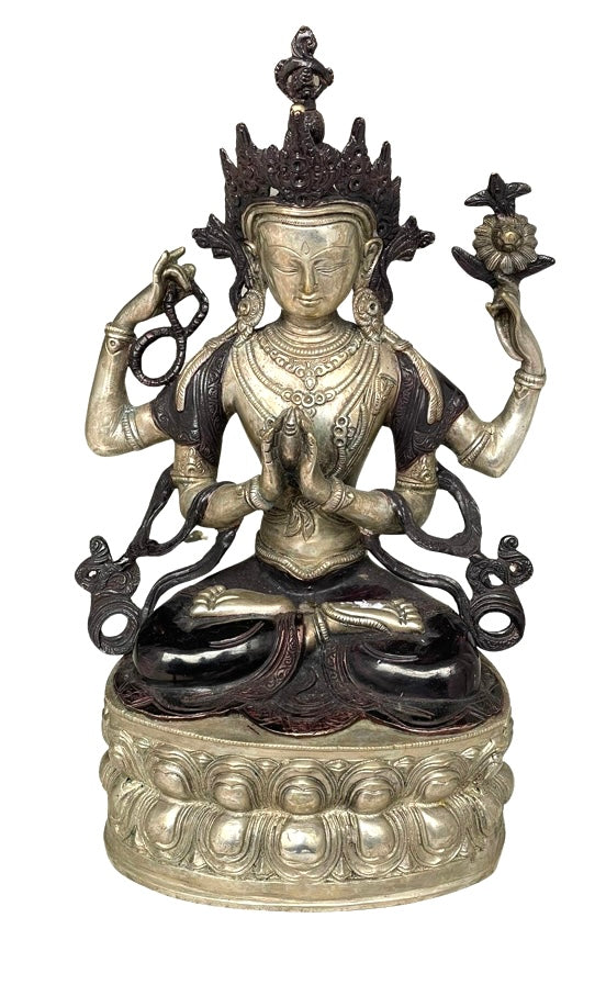 Black and silver brass Lokeshwara statue – Design Zola